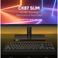[COX] 유선 기계식 미니키보드, CK87 Slim LP PBT, 적축 [화이트/USB...